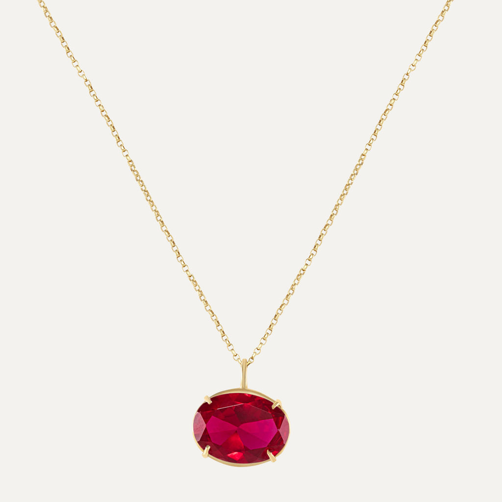 9ct Yellow Gold Ruby Gemstone Pendant – Tower Jewellers